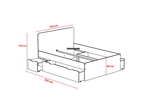 Lit Double Zenia 160x200 2 Chevets 2 Tiroirs Conforama