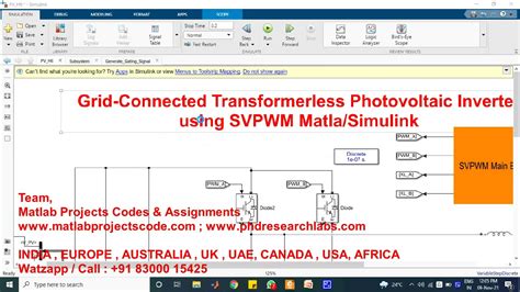 grid connected transformerless photovoltaic inverter using svpwm matlab simulink youtube