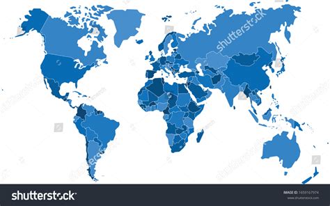 High Detail World Map All Elements Are Separated Royalty Free Stock