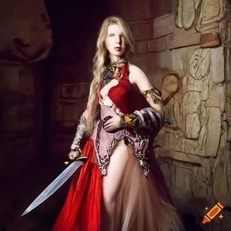 Fantasy Artwork Of A Woman Wielding A Sword On Craiyon