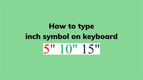 How To Type Inch Symbol On Keyboard Youtube