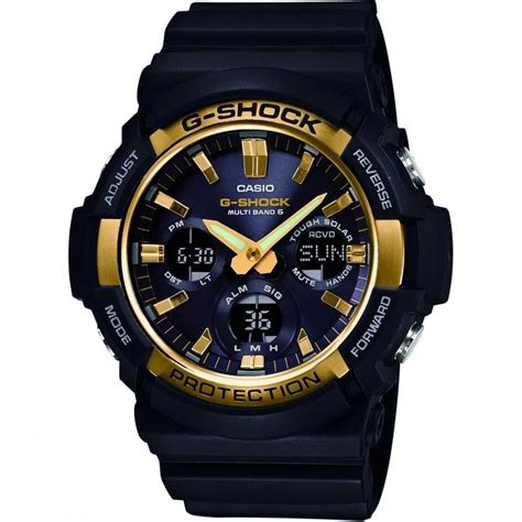 Casio G Shock Men S Black Gold Waveceptor Alarm Watch