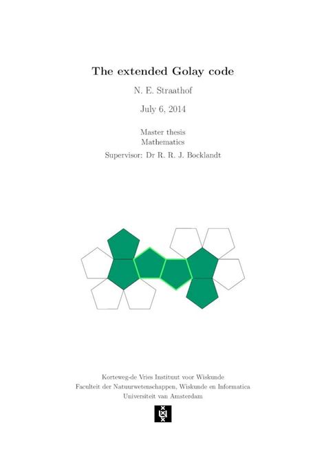 pdf the extended golay code uva · the encoding and decoding methods will be explained