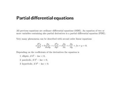 partial differential equations