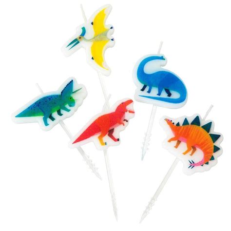 Conjunto De 5 Velas Para A Festa Dos Dinossauros