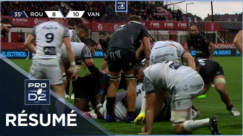 PRO D2 Résumé Rouen Normandie Rugby RC Vannes 21 16 J03 Saison