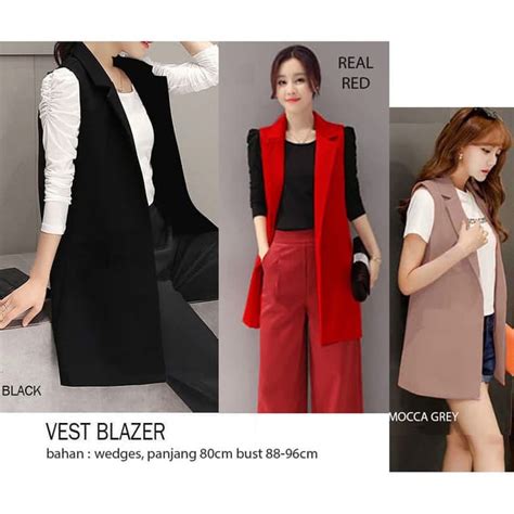 Jual Blazer Wanita Panjang Hitam Korea Style Kekinian Blazer Stradi