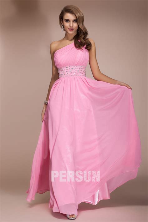 Robe Gala Soir E Rose Asym Trique Longue Sol Jmrouge Fr