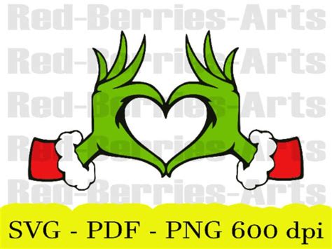 Grinch Corazón Svg Grinch Corazón Archivo Feliz Grinchmas Etsy México