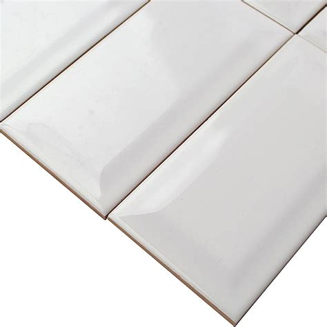 Basic X Beveled White Ceramic Tile