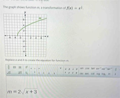 solved the graph shows function m a transformation of f x x frac 1 3 replace α and h to