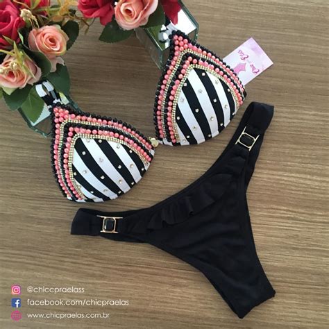 Biquíni Luxo Super Listras Chic Pra Elas