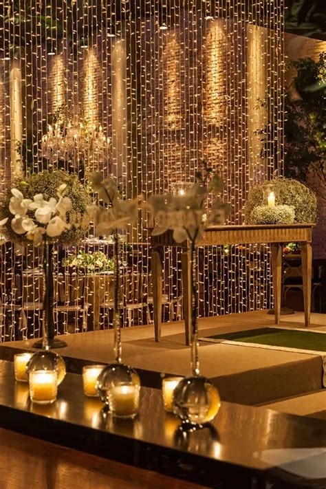 Decoração de casamento em verde e branco luzinhas Decoração de