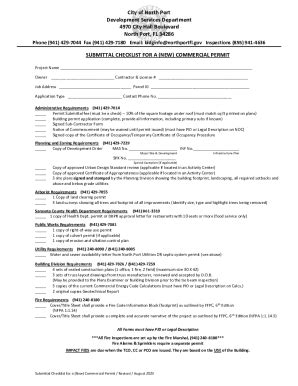 Fillable Online 211 Submittal Checklist For A New Commercial Permit Pdf