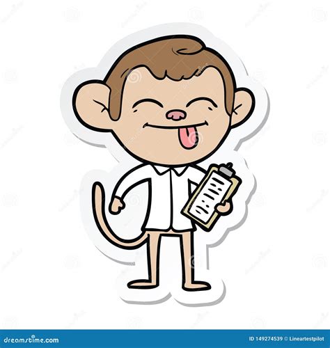 Etiqueta De Um Macaco Engra ado Dos Desenhos Animados Ilustração do