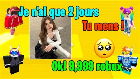 HISTOIRE ROBLOX Je n ai que 2 jours à vivre et ma meilleure amie a