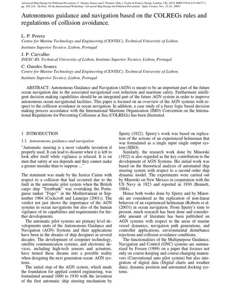 pdf autonomous guidance and navigation based on the colregs rules and regulations of collision