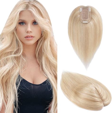 S Noilite Real Hair Topper Upgraded Silk Base Clip In Topper Wigs For