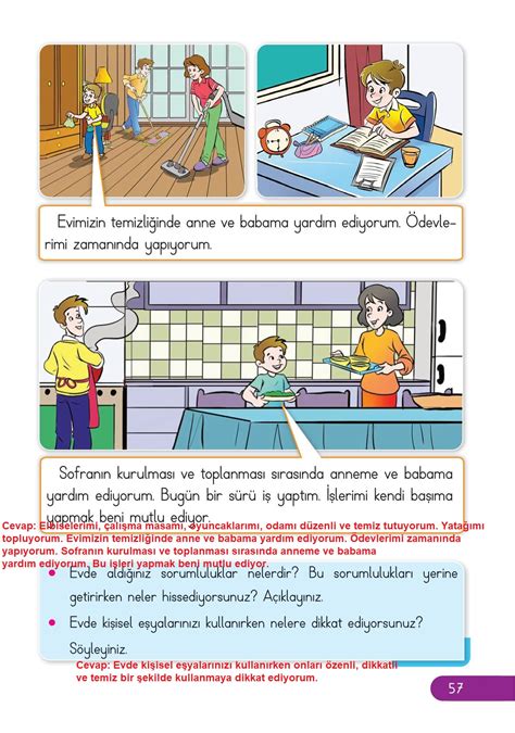 2 Sınıf Hayat Bilgisi Ata Yayıncılık Sayfa 57 Cevapları