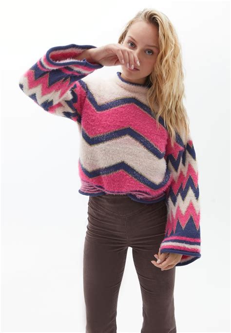 Çok Renkli Loose Fit Desenli Kazak 22KOX SAKJAKTOP OXXO