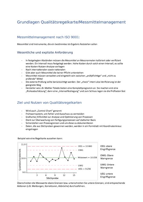 Grundlagen Qualitätsregelkarte Grundlagen Qualitätsregelkarte
