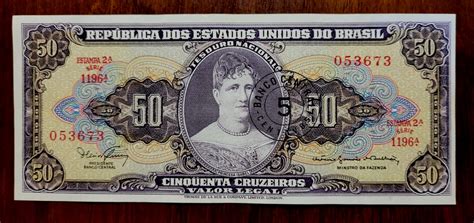 Cinquenta Cruzeiros Carimbo De Centavos C Dula C Mbc