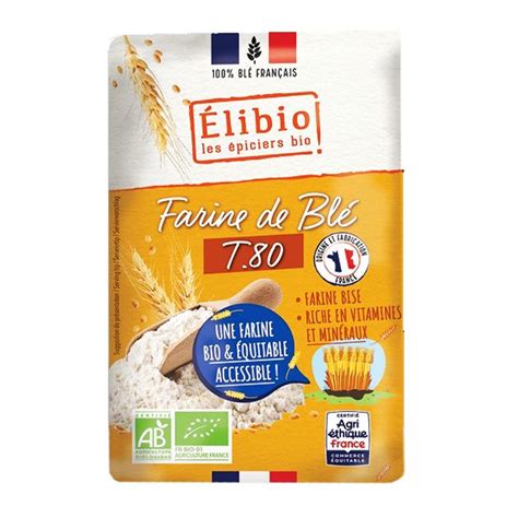 Farine de blé T80 bio 1kg Elibio Belvibio