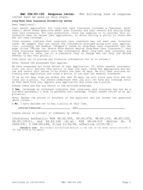 Fillable Online Apps Leg Wa Wac Response Letter The
