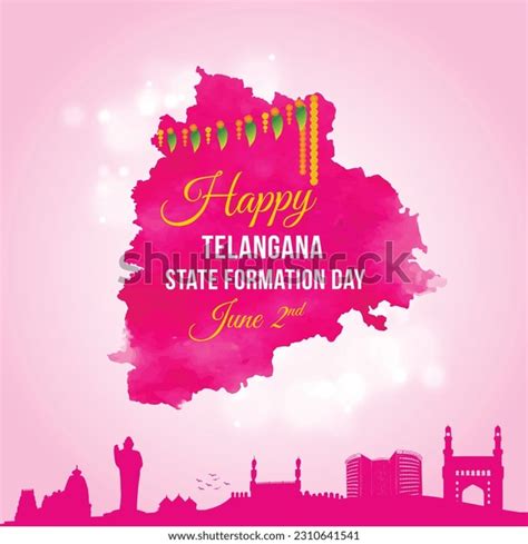 Happy Telangana State Formation Day English Stock Vector Royalty Free