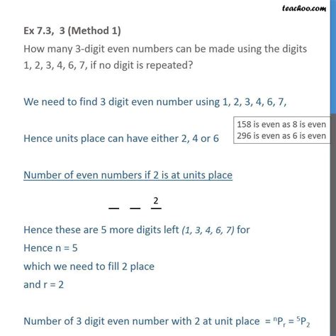 ex 6 3 3 how many 3 digit even numbers can be made chapter 7 clas