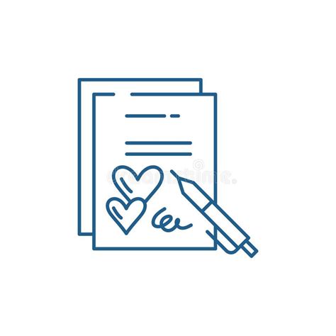 L Nea Concepto Del Contrato De Matrimonio Del Icono S Mbolo Plano Del