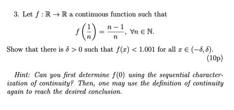 solved 3 let f r→r a continuous function such that