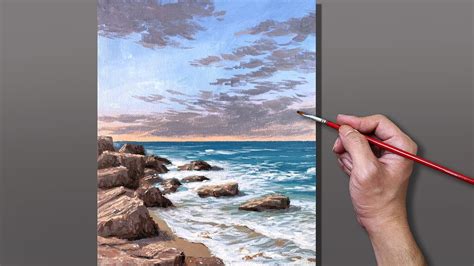 Acrylic Painting Seascape Rocks YouTube