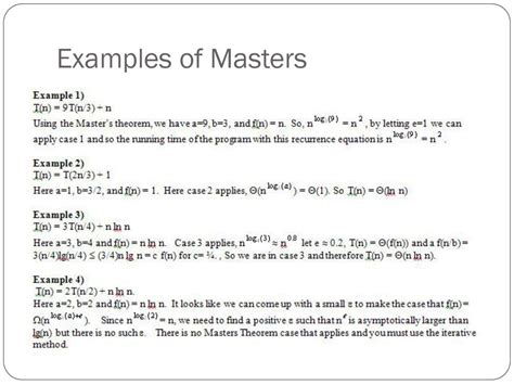 recurrence equation masters theorem ppt download