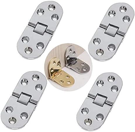 DXIA 4 Pieces Folding Flip Top Hinge Folding Table Hinge Zinc Alloy