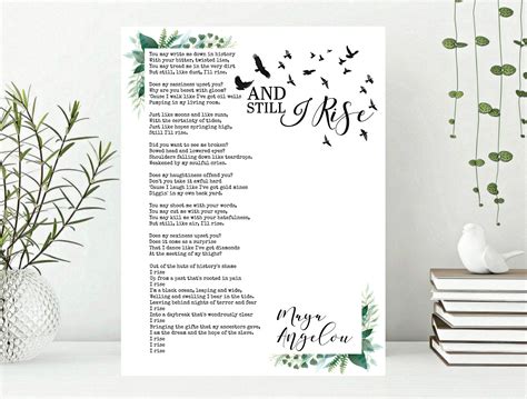 And Still I Rise Print Maya Angelou Quote And Still I Rise Etsy