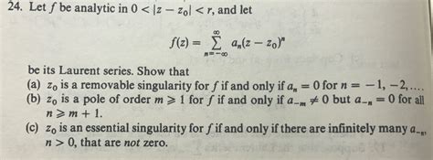 solved let f be analytic in 0