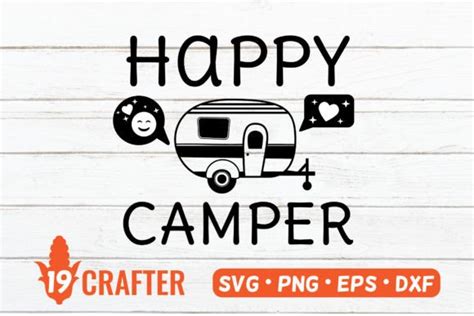 Happy Camper SVG Camper Trailer Flag Graphic By Great19 Creative Fabrica