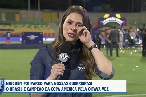 Vídeo repórter chora ao vivo após vitória do Brasil na Copa América