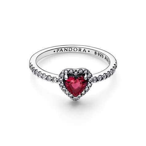 Anel Mulher Pandora Sparkling Red Elevateed Heart 198421C02 ANJO