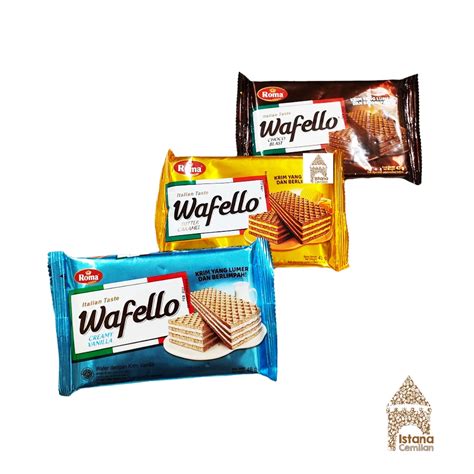 Jual Roma Wafello Vanilla Butter Caramel Choco Blast Wafer 43 Gram