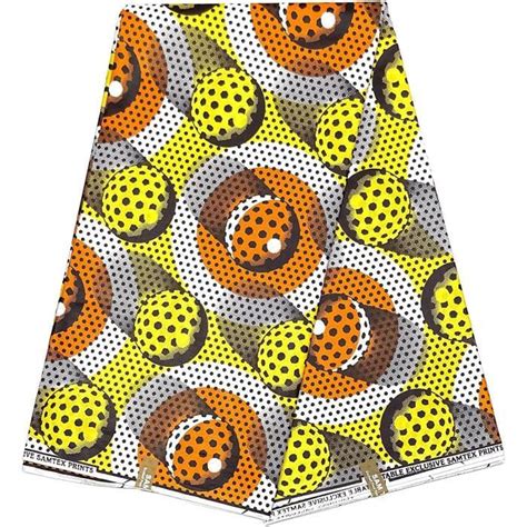 WAX Tissu PAGNE Africain Type satiné et ciré Coupon 6 Yards Coton