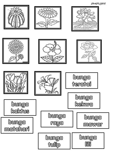 Aktiviti Tema Bunga Prasekolah Tumbuh Tumbuhan Interactive Worksheet
