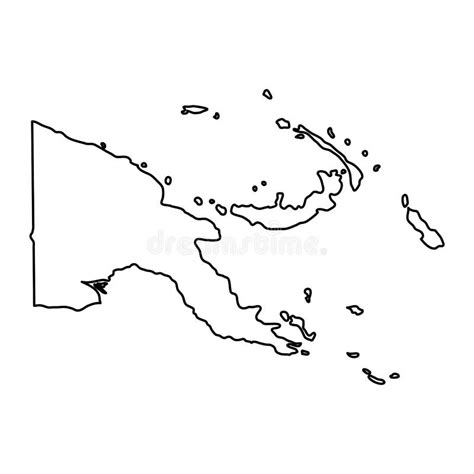 El Mapa De Guinea Del Contorno Negro Curva En El Fondo Blanco Stock De