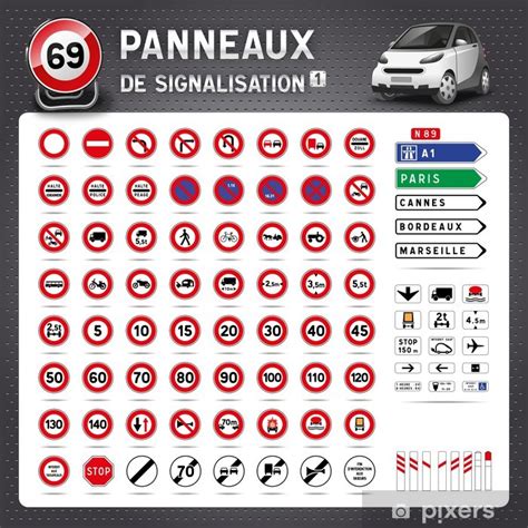 Poster Panneaux de signalisation routière de n 1 FR PIXERS CH