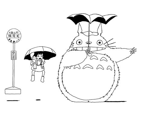 Totoro Coloring Voisin Miyazaki Ghibli Neighbor Hayao Colorare Dibujos