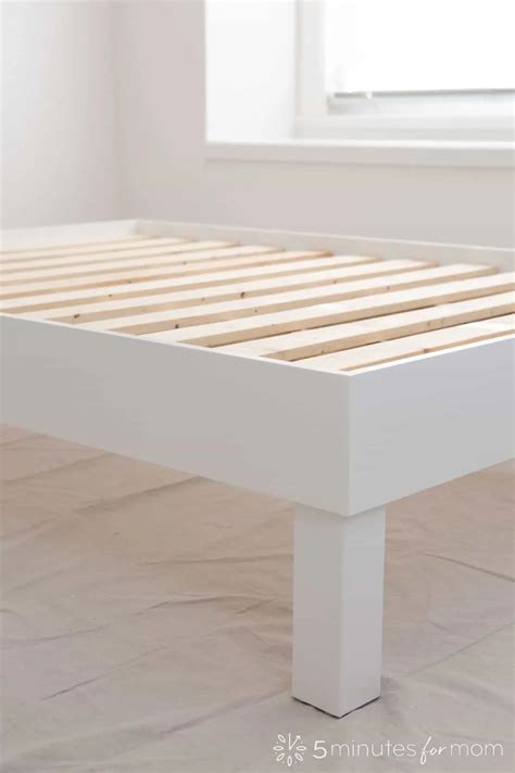 DIY Wood Bed Frame How To Build A Bed Frame 5 Minutes For Mom