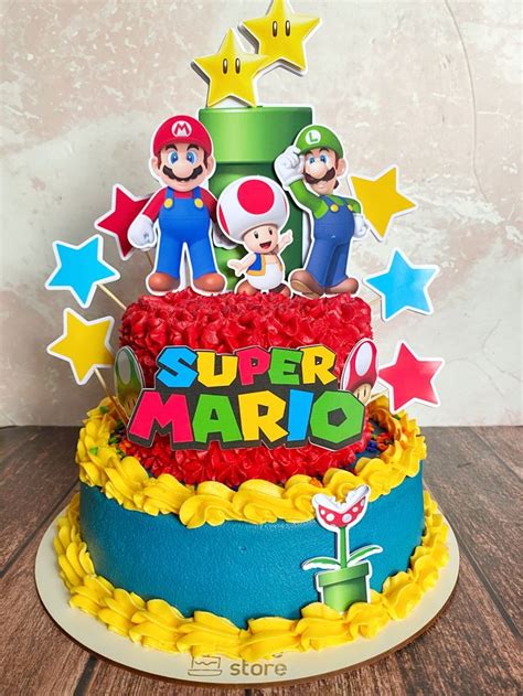 Torta S Per Mario En Crema Tarta De Super Mario Pastel De Mario Bros