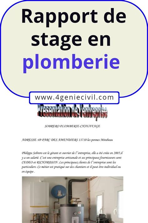 Exemple De Rapport De Stage Plomberie Bac Pro En Exemple De 48144 The