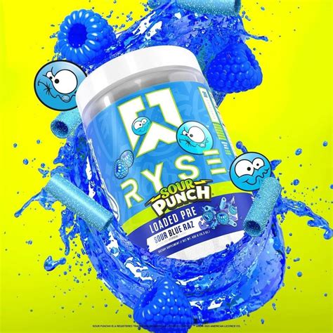 Ryse Pre Loaded Sour Punch Blue Razz Powder 130 Servings